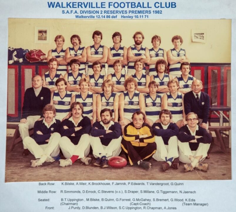 1982 SAFA Div 2 res Premiers - Walkerville Football Club